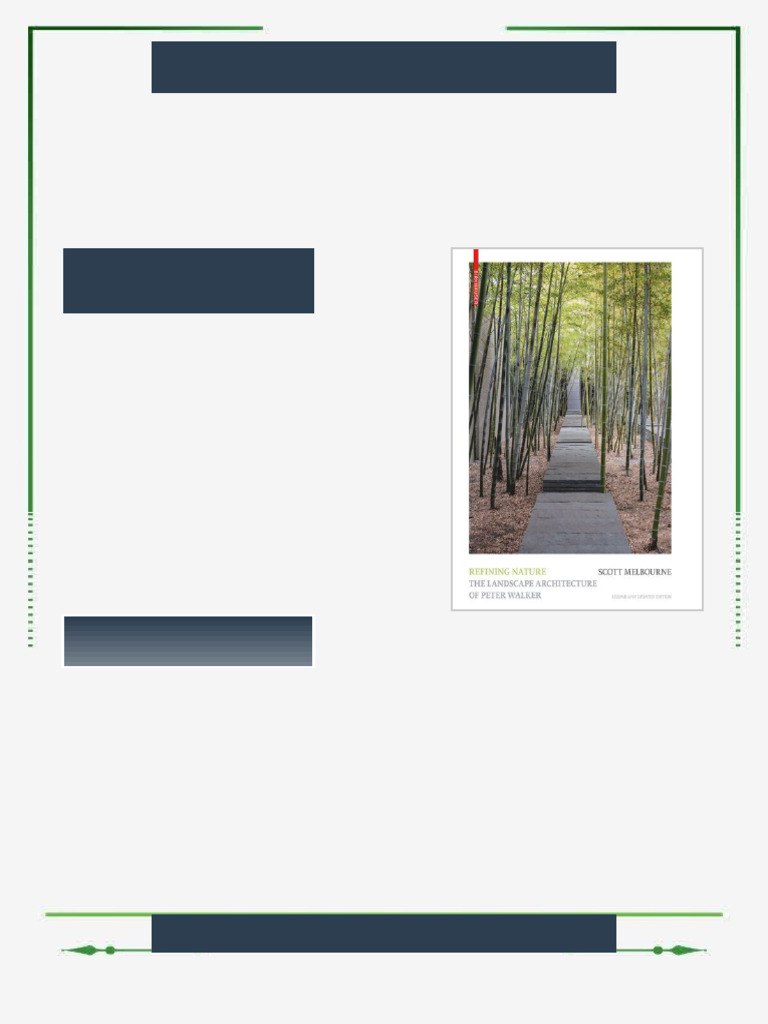 Refining Nature The Landscape Architecture of Peter Walker Second and ...