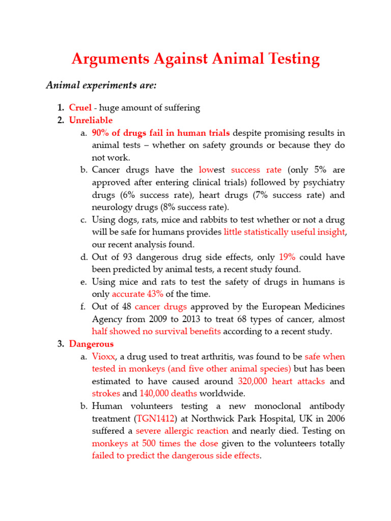 Critique of Animal Testing Practices | PDF | Animal Testing | Medicine