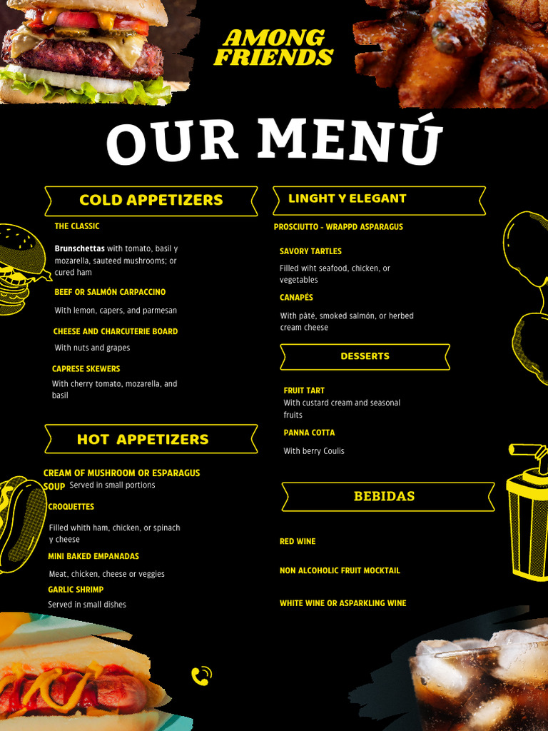 Cold and Hot Appetizers Menu | PDF