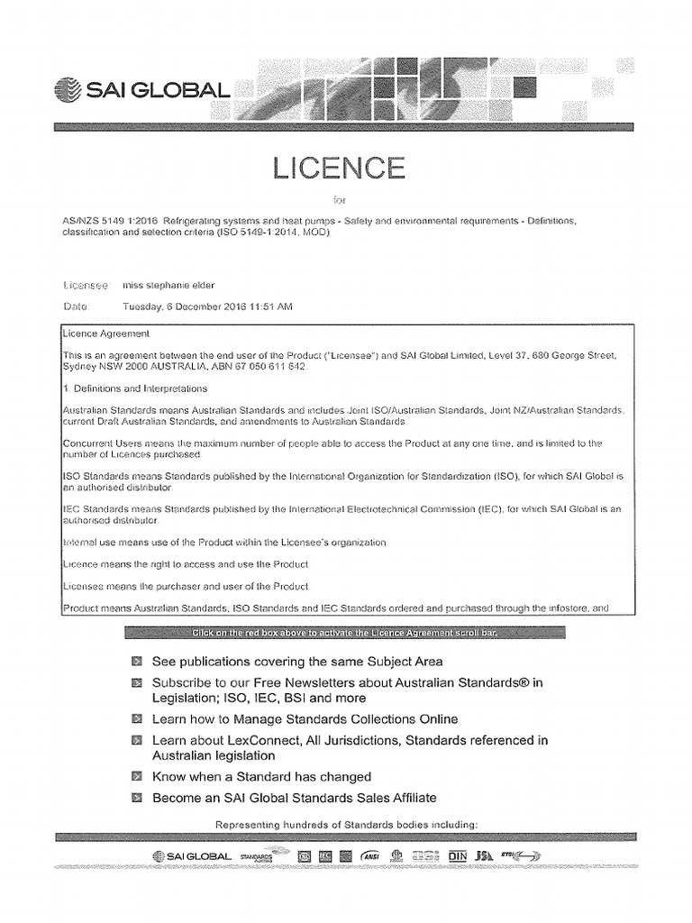 As 5149.1-Refrigeration-Definition Classification and Selection ...