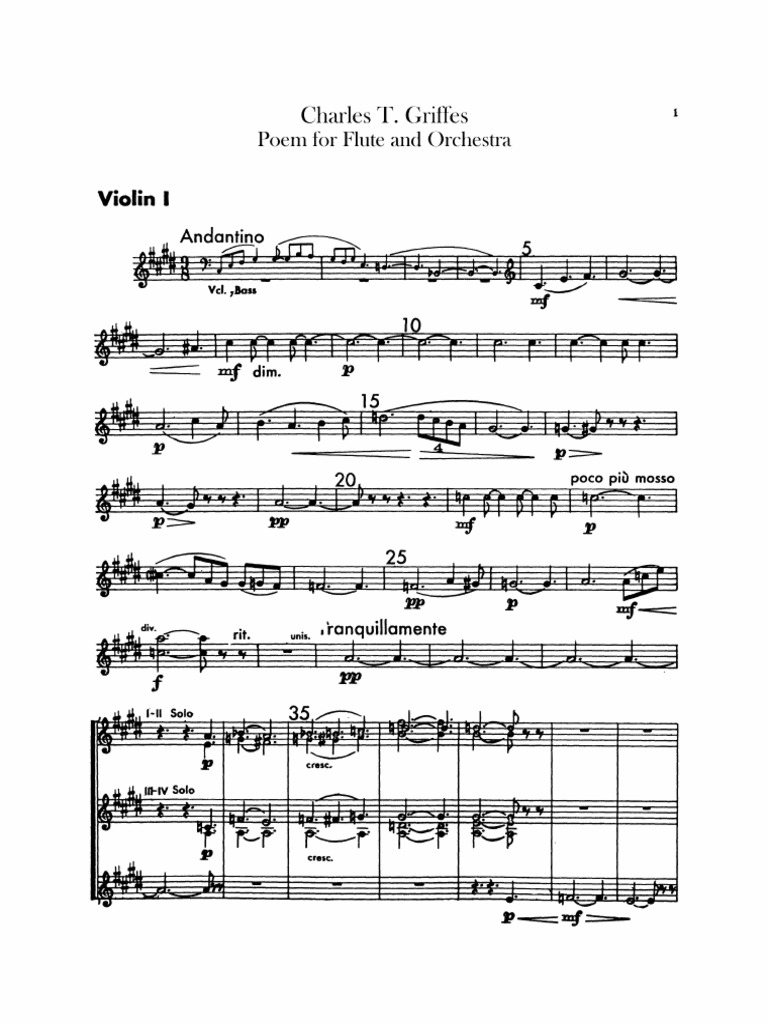 Griffes Poem.violin1 | PDF