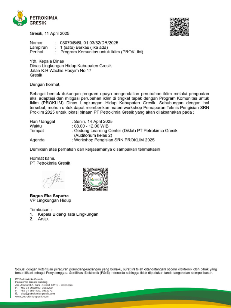 Undangan SRN Proklim | PDF