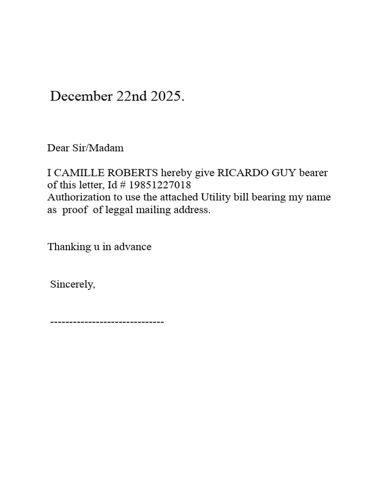 Ricardo Athorization Letter-1.Docx | PDF