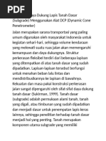 Laporan Uji DCP untuk Perkerasan Jalan | PDF