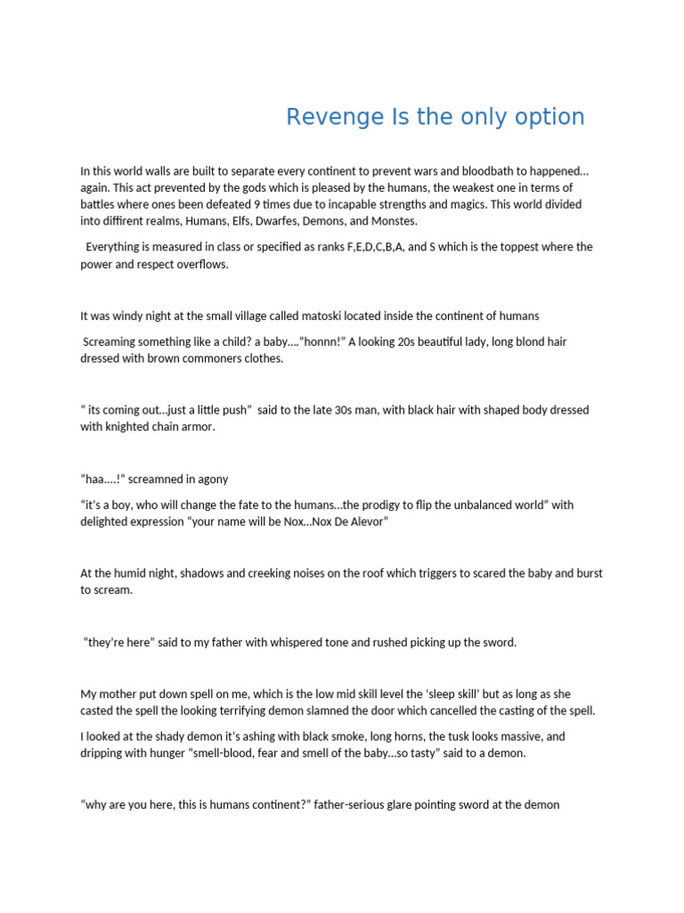 Revenge is the Only Option | PDF