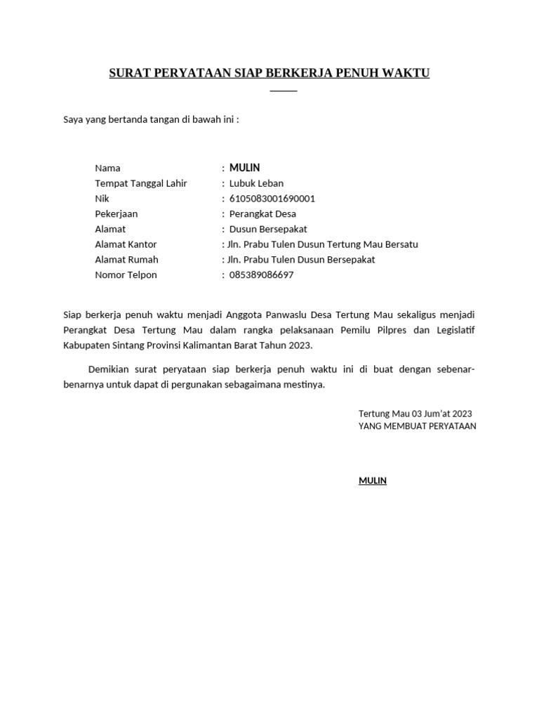 Peryataan Ngah Mulin | PDF