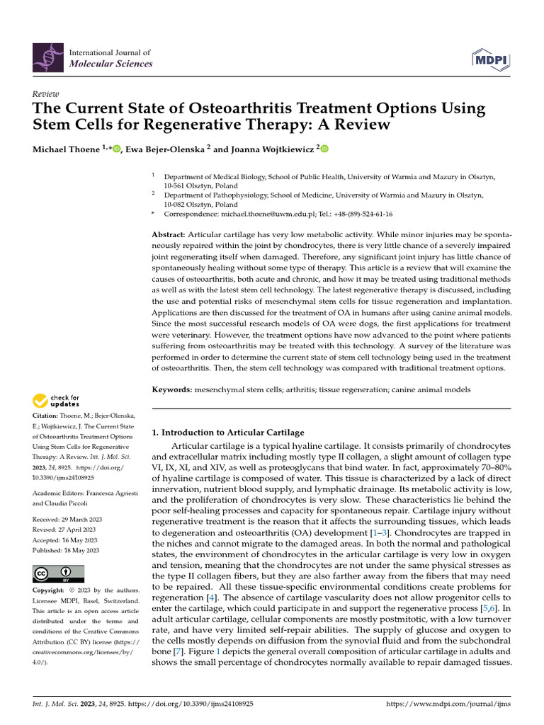 00.the Current State of Osteoarthritis Treatment Options Using Stem ...