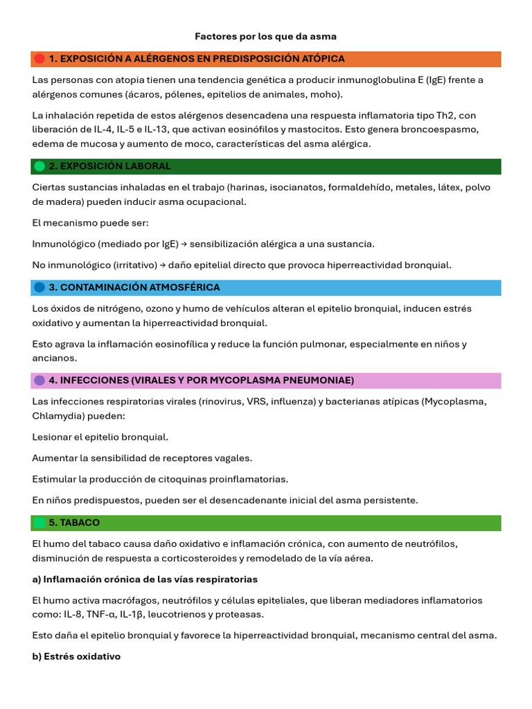 Causas del Asma: Factores Clave | PDF | Asma | Inflamación