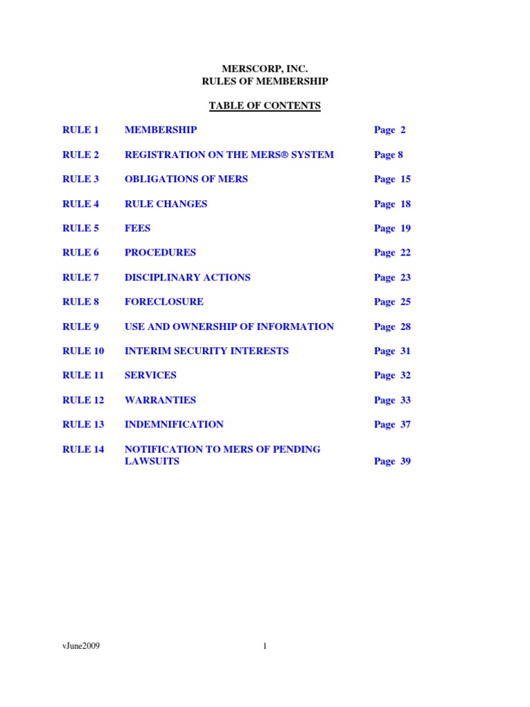 Mers Rules | PDF | Mortgage Law | Foreclosure