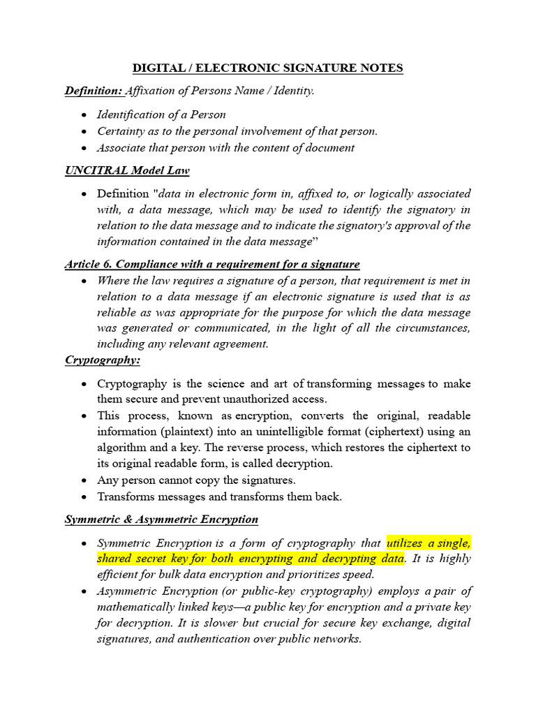 Understanding Digital Signatures and Laws | PDF | Key (Cryptography ...