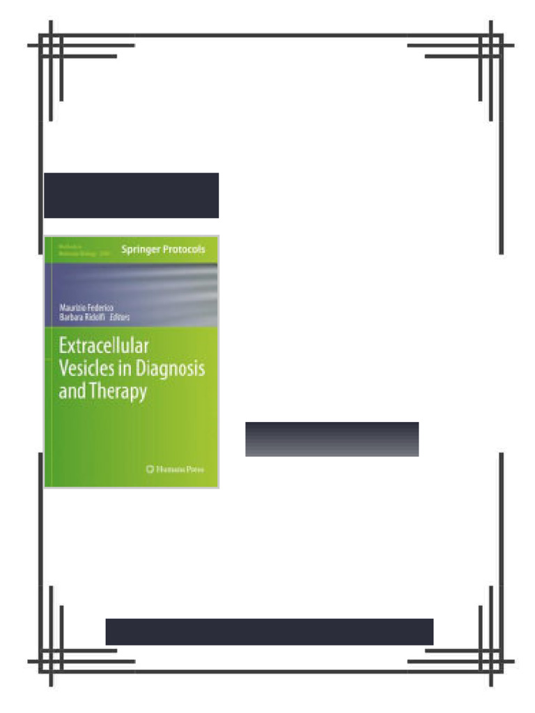 Extracellular Vesicles in Diagnosis and Therapy 1st Edition Maurizio ...