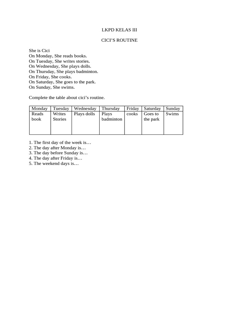 Lkpd Kelas III | PDF