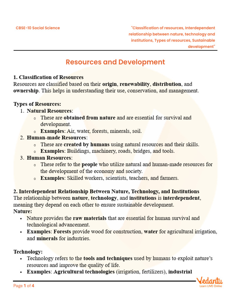 10C-Classification of Resources Interdependent Relationship Between ...