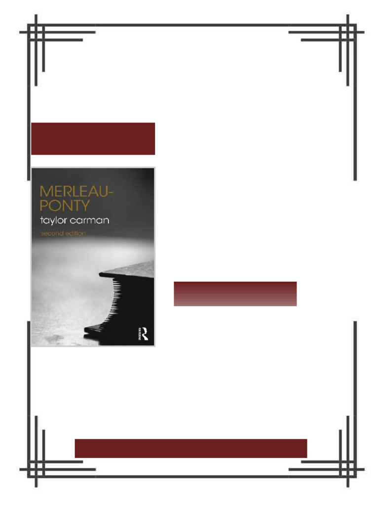 Merleau Ponty 2nd Edition Routledge Philosophers Series Taylor Carman ...