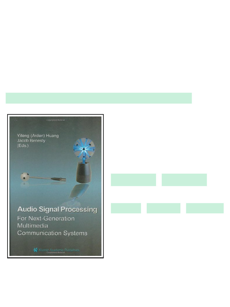 Audio Signal Processing for Next Generation Multimedia Communication ...