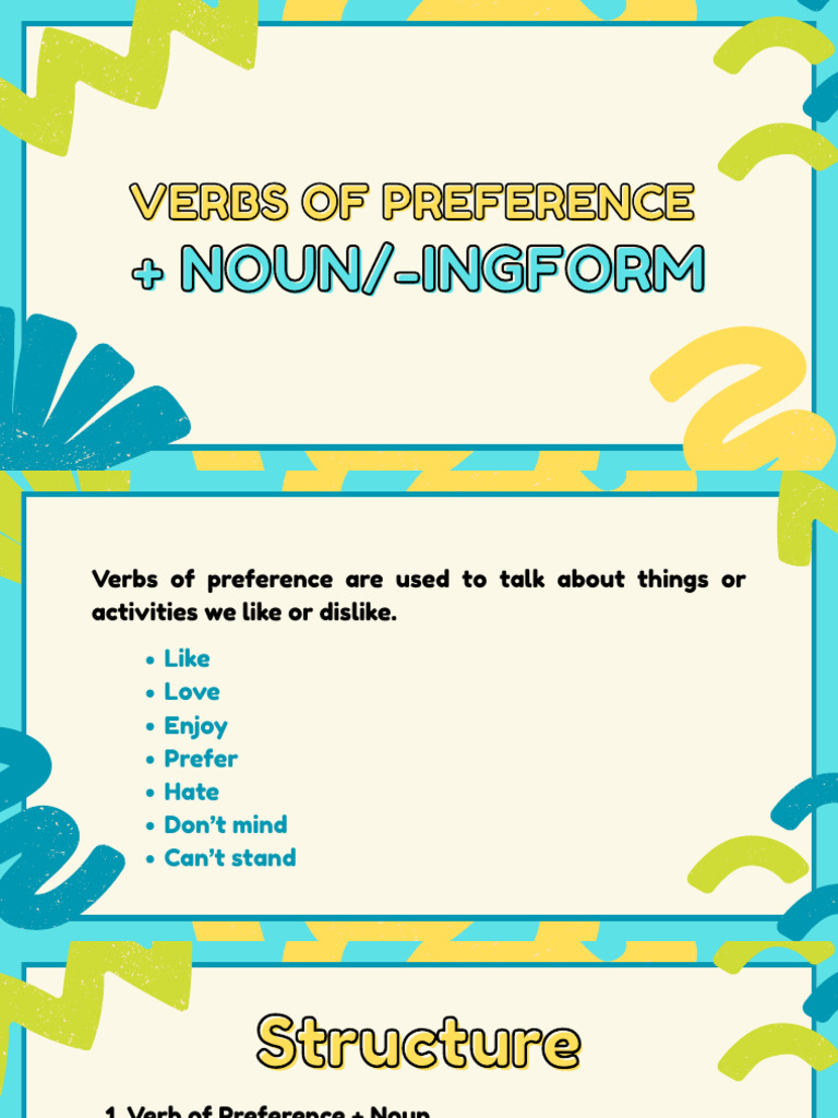 Verbs of Preference | PDF