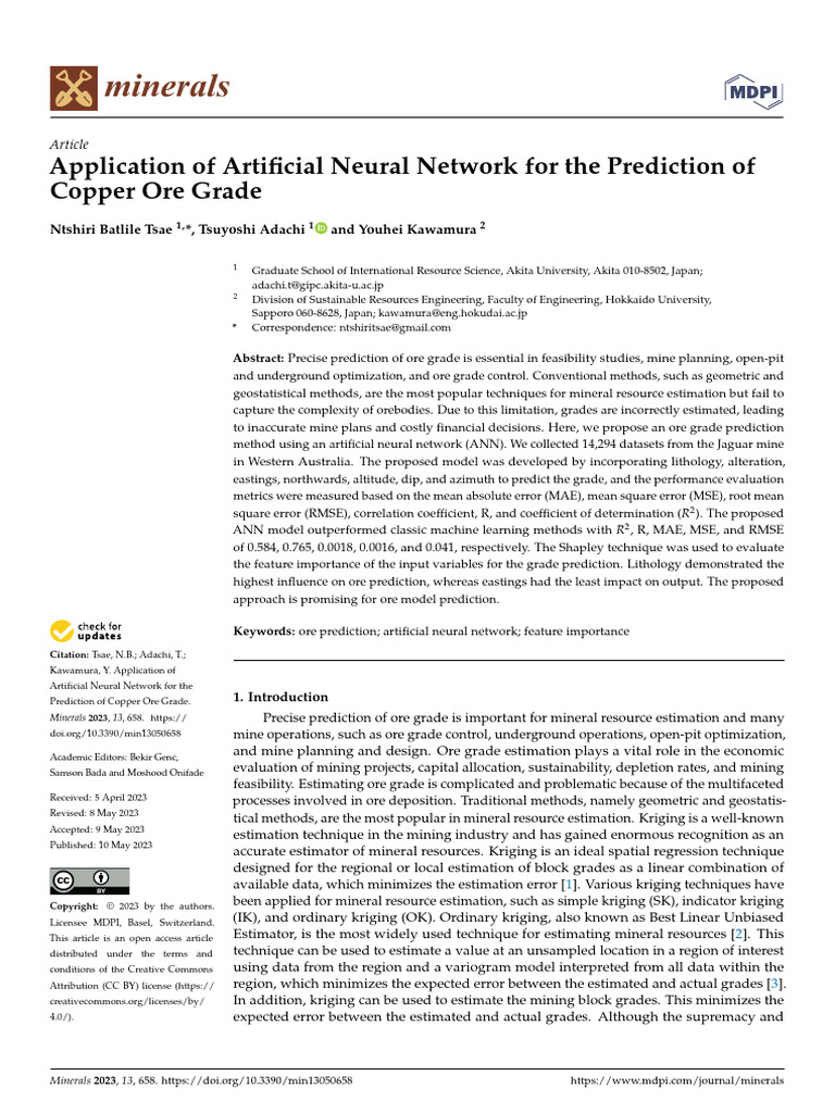 Application of ANN for Prediction of Cu Grade | PDF | Machine Learning ...
