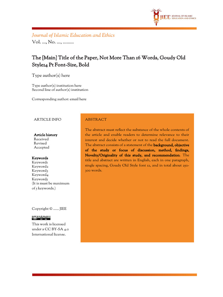 Template JIEE 2024 | PDF | Abstract (Summary) | American Psychiatric ...