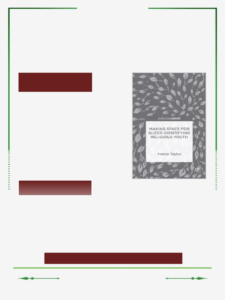 Making Space for Queer-Identifying Religious Youth 1st Edition Yvette Taylor (Auth.) eBook ...