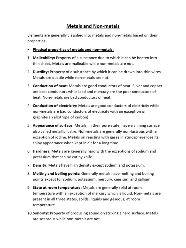 Metals Nonmetals | PDF | Ion | Chemical Compounds