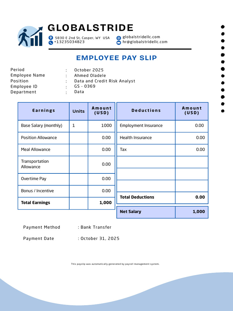 Blue and White Simple Employee Pay Slip A4 - 20251207 - 093138 - 0000 | PDF