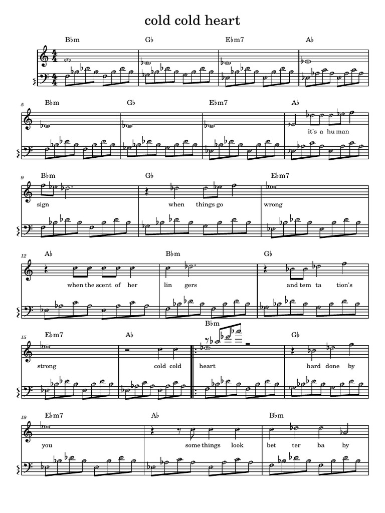 Cold Cold Heart Lyrics Analysis | PDF | Number One Singles | Songs Written