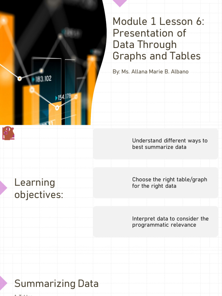 Data Visualization: Graphs & Tables Guide | PDF | Chart | Methodology