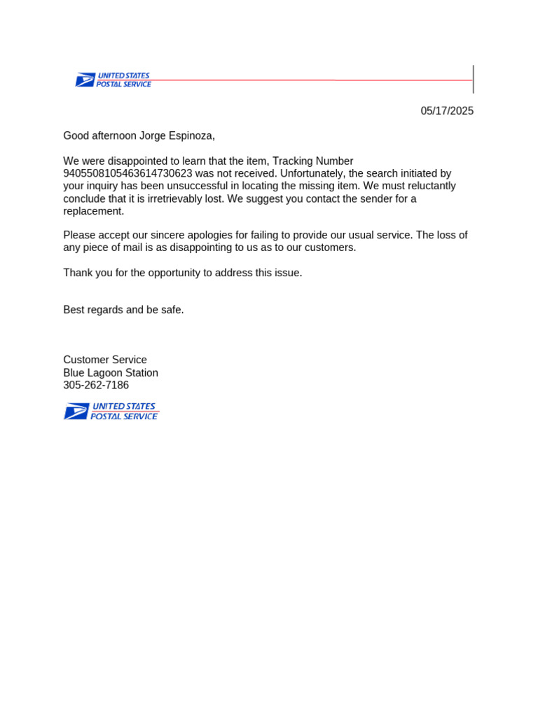 Irritrievably Lost Letter | PDF