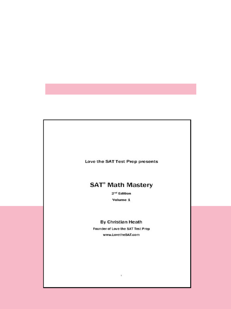 Sat Math Mastery Essential Algebra 1 Algebra 2 Christian Heath Full ...