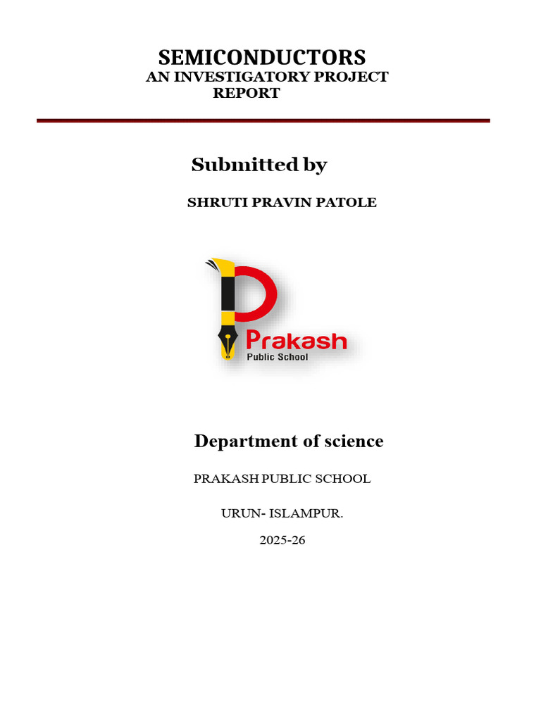 Investigatory Project on Semiconductors | PDF