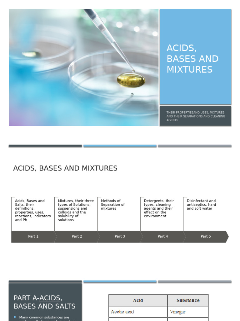 Acids, Bases, and Mixtures Explained | PDF | Acid | Mixture