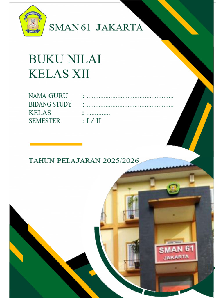 Buku Nilai Kelas XII SMAN 61 Jakarta | PDF