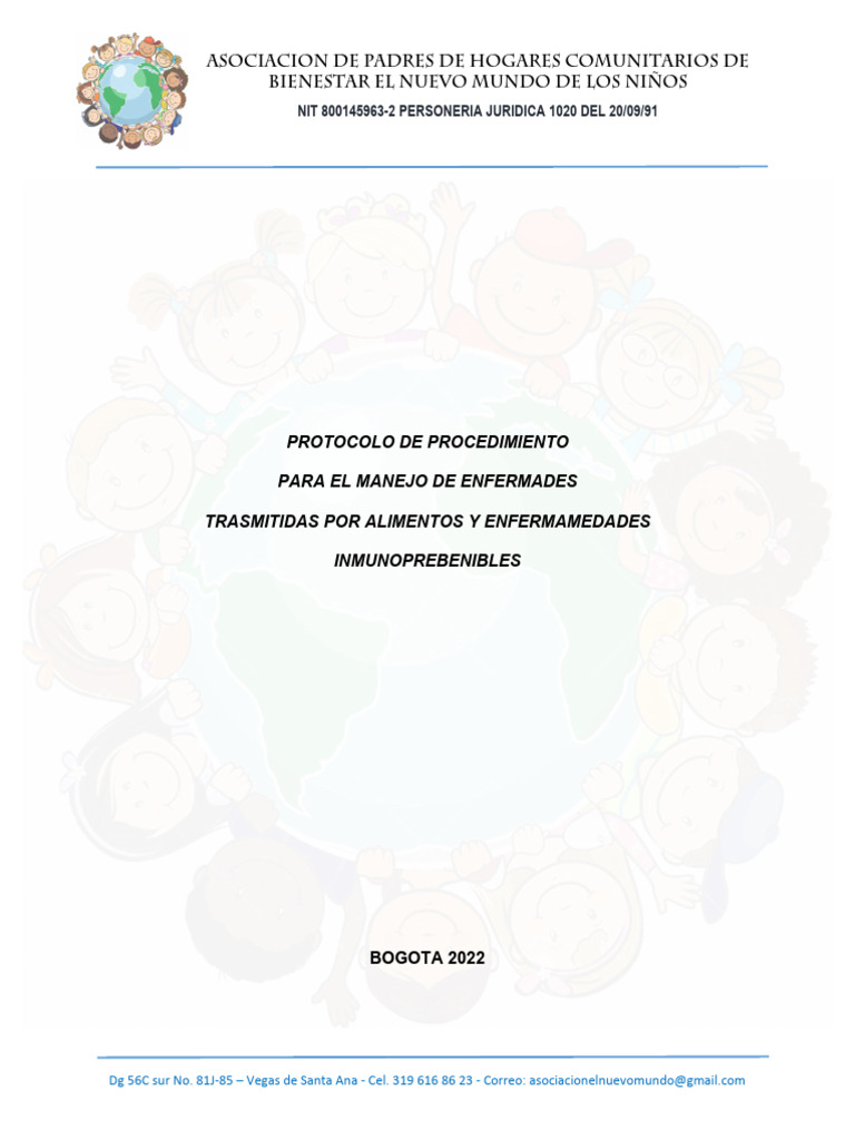 Protocolo de Prevención de ETA 2022 | PDF | Alimentos | Higiene