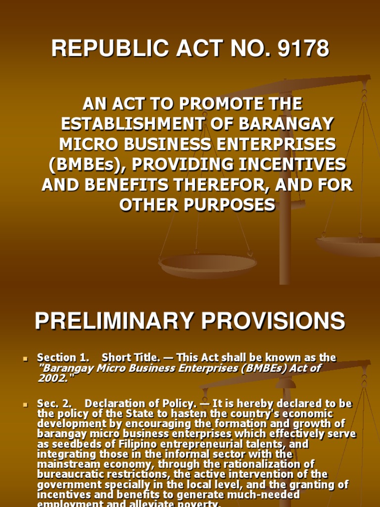 Barangay Micro Business Enterprise (Bmbe) | PDF | Sole Proprietorship ...