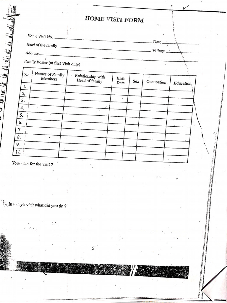 Home Visit Form - Vimsar | PDF