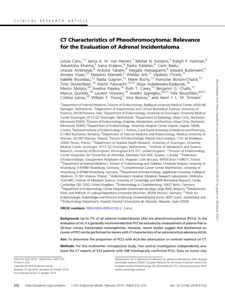 Adrenal - Feocromocitoma - Imagem JCEM 2019 | PDF | Ct Scan | Endocrine ...
