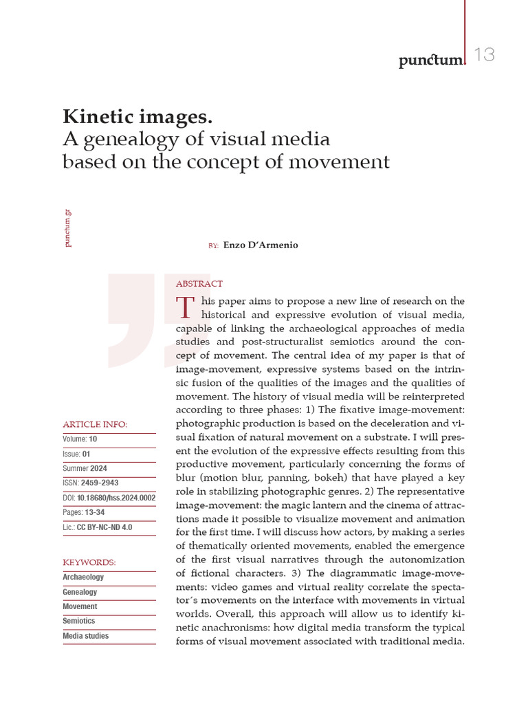 Genealogy of Kinetic Visual Media | PDF | Shutter Speed | Semiotics