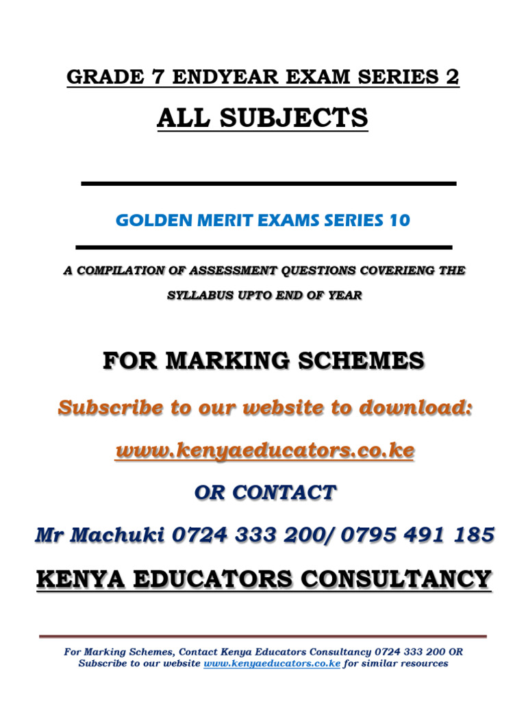 Grade 7 Endterm 3 Exams Series 2 (2) | PDF