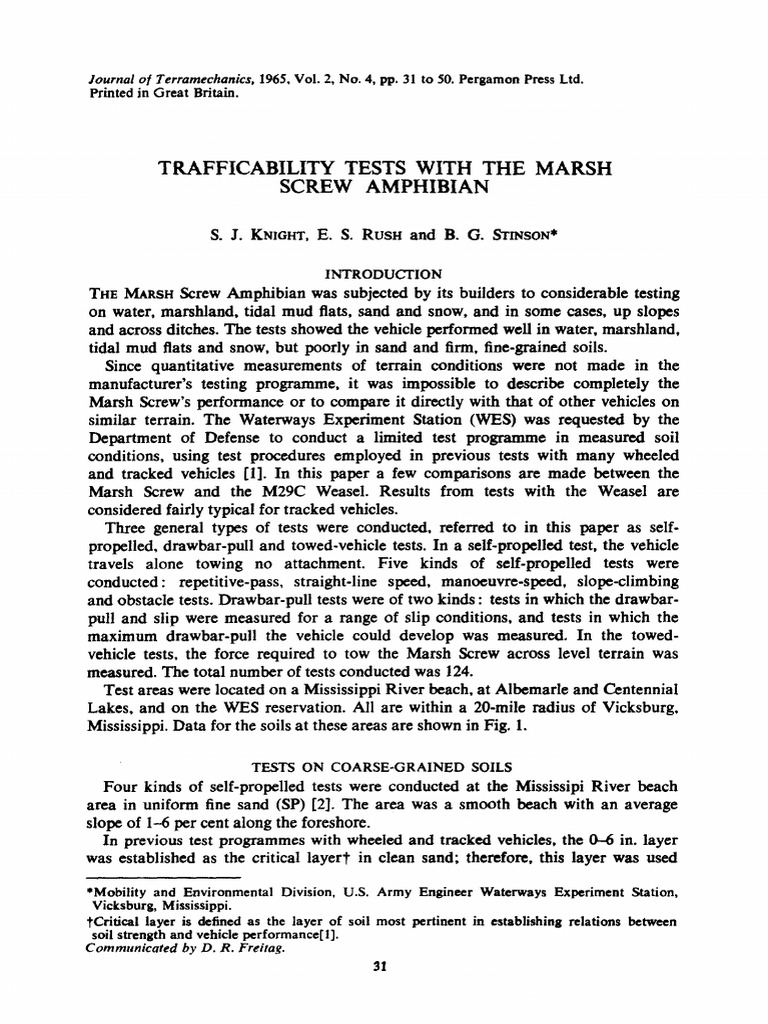 Trafficability Tests With the Marsh | PDF | Marsh | Physical Geography