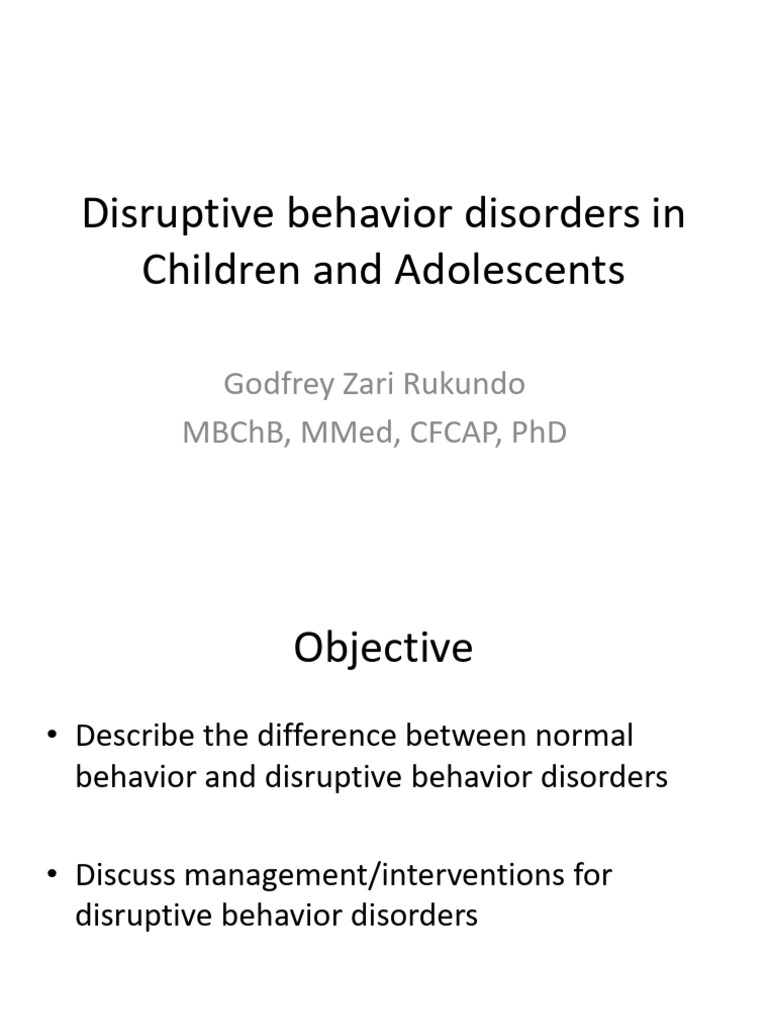 8) Disruptive Behavior Disorders | PDF | Mental Disorder | Antisocial ...