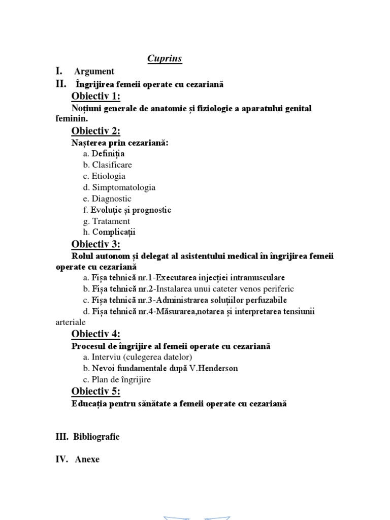 Proiect Licenta-Cezariana | PDF