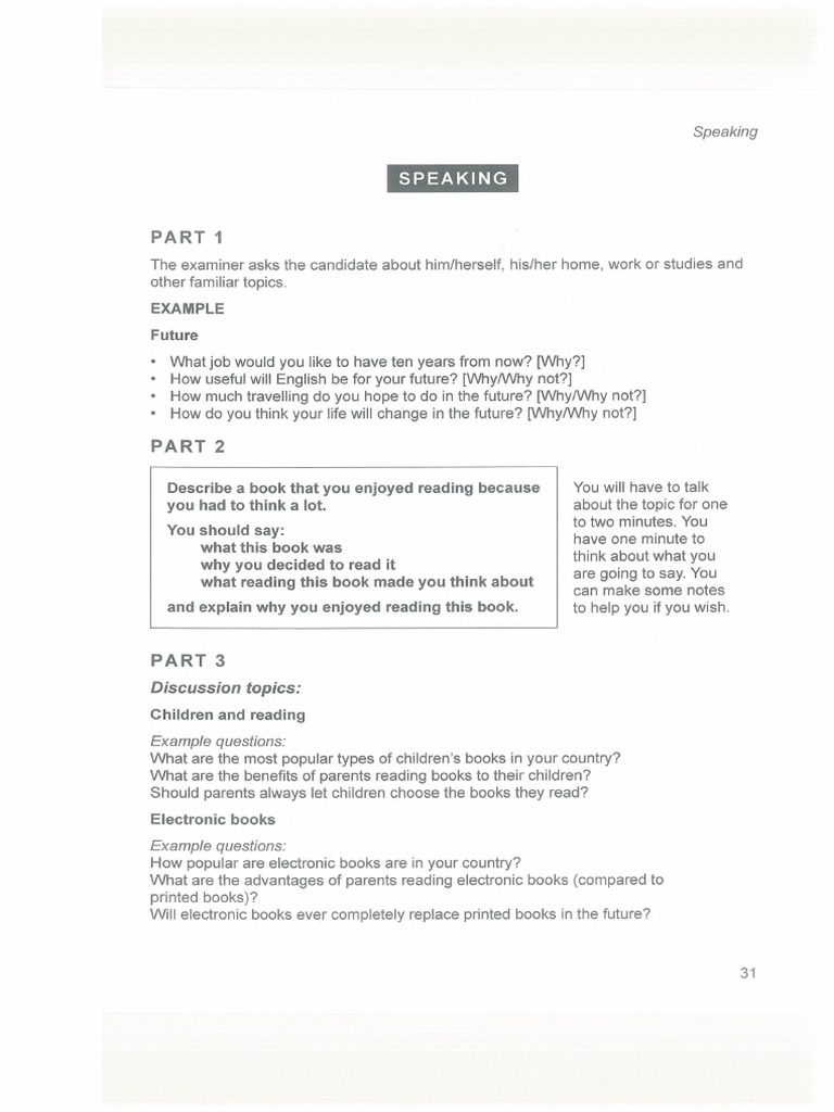 Speaking Test 1 | PDF