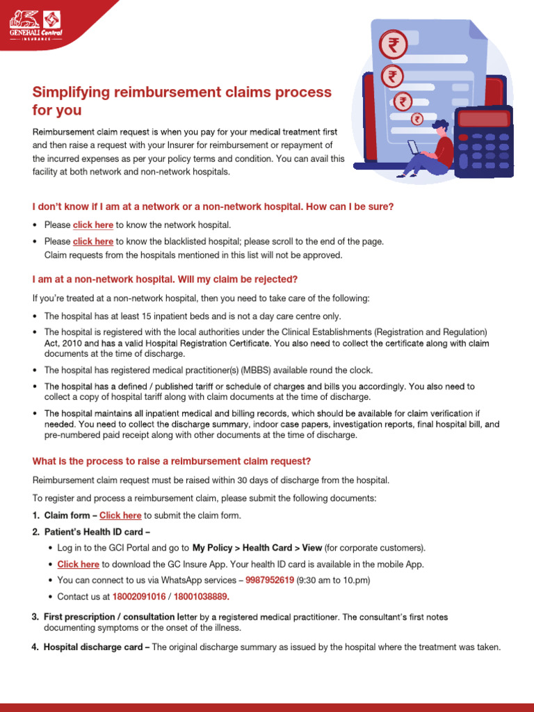 Simplified Reimbursement Claim Process | PDF | Hospital | Reimbursement