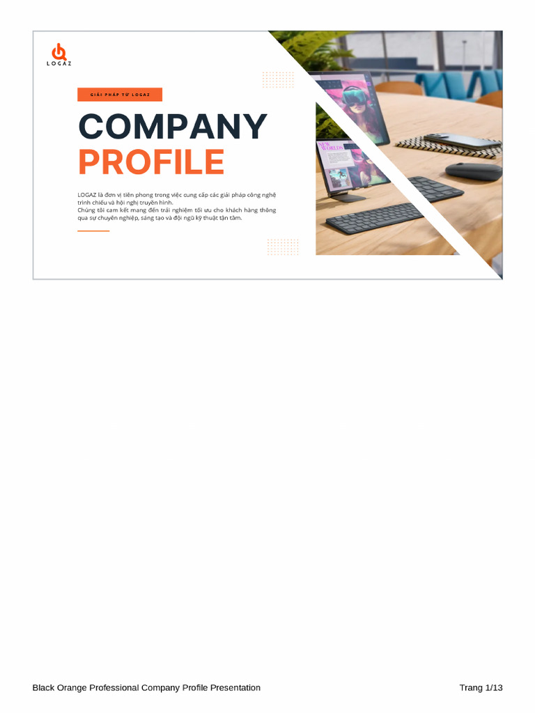 Black Orange Professional Company Profile Presentation | PDF