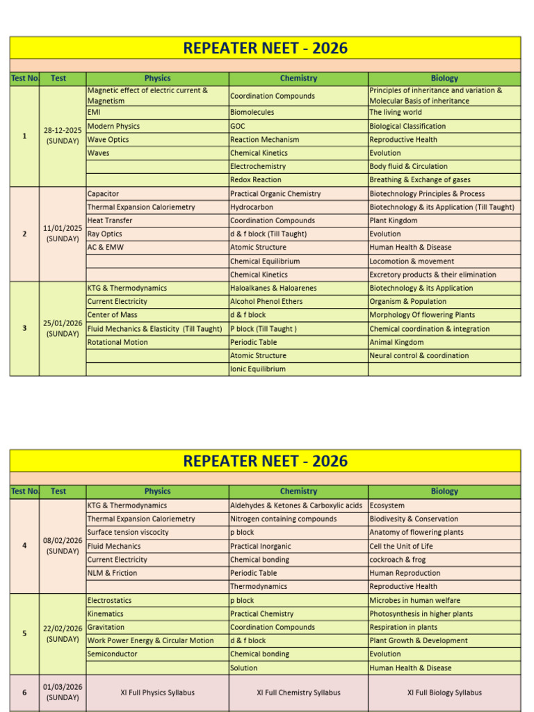 REP - Exam Schedule-1vhjkjhgghhjajshhshsjsj | PDF | Chemistry | Biology