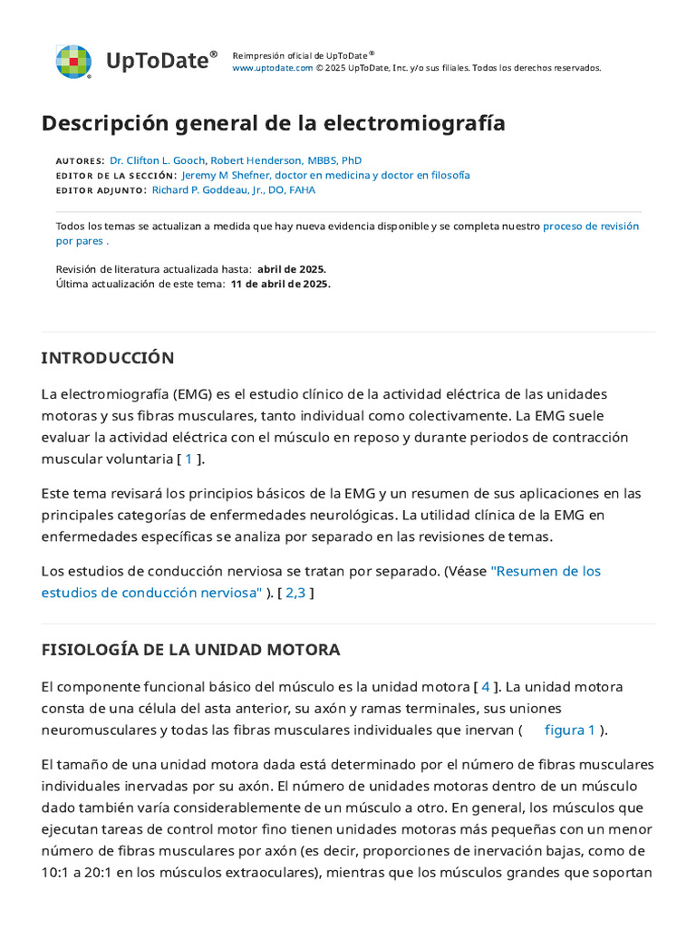 Overview of Electromyography - UpToDate | PDF | Electromiografia ...