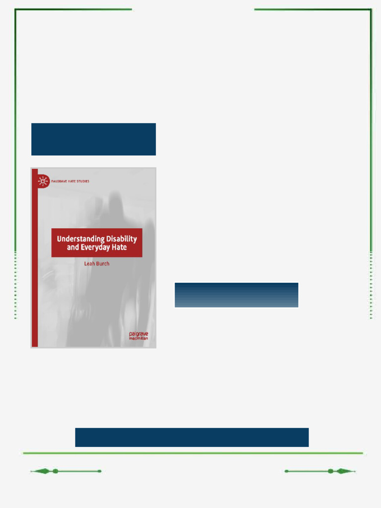 Understanding Disability and Everyday Hate Leah Burch Ebook Long Form ...