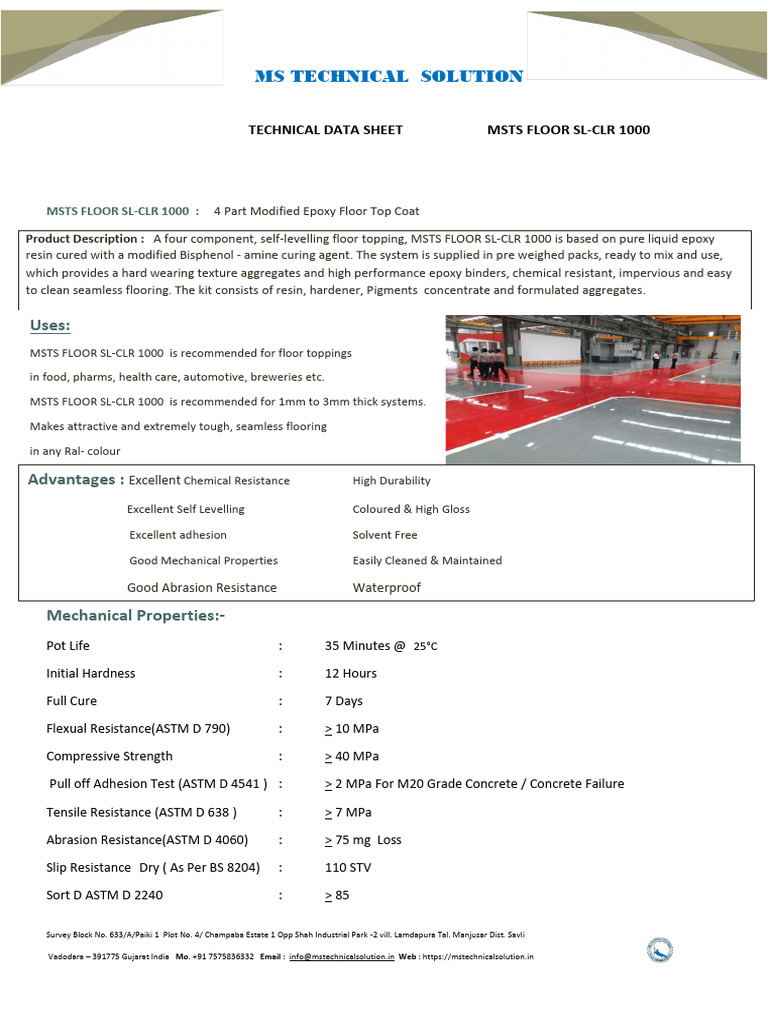 Msts Floor SL - CLR 1000 Tds | PDF | Epoxy | Concrete