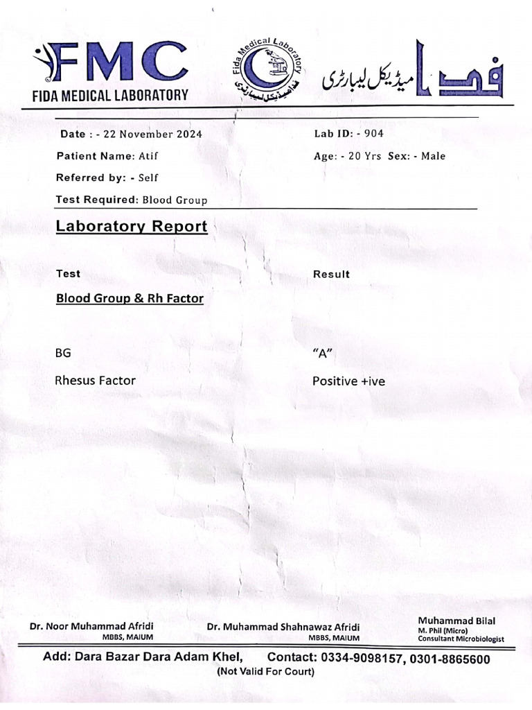 Blood Test | PDF