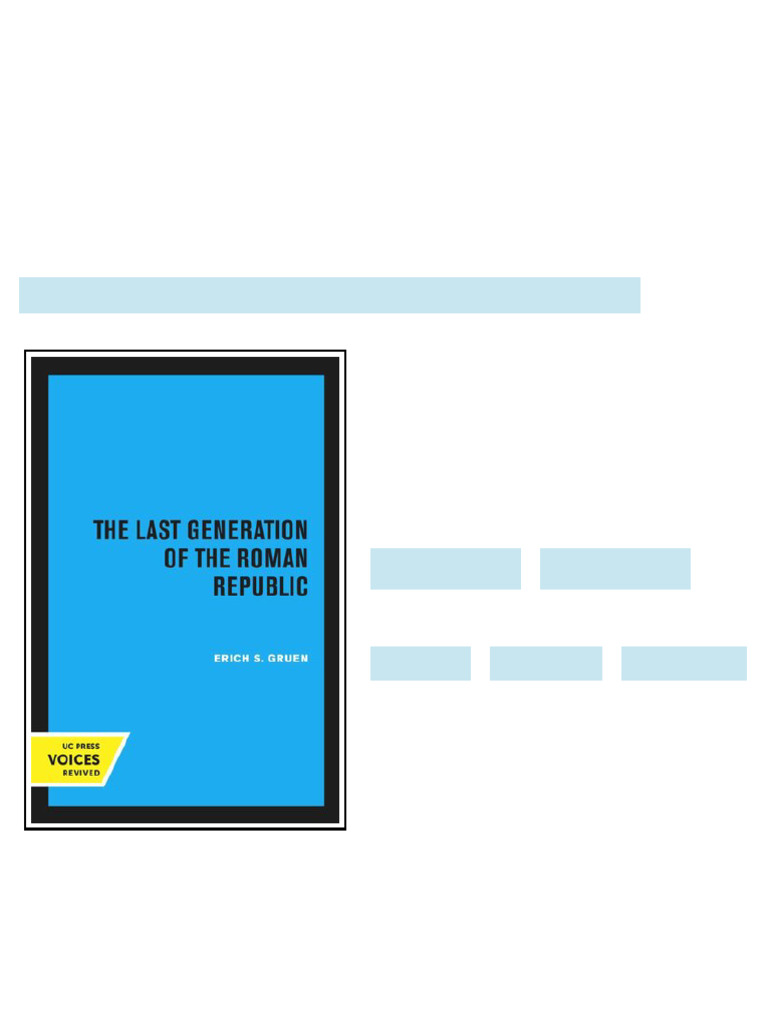 The Last Generation of The Roman Republic Erich S. Gruen - Ebook and ...